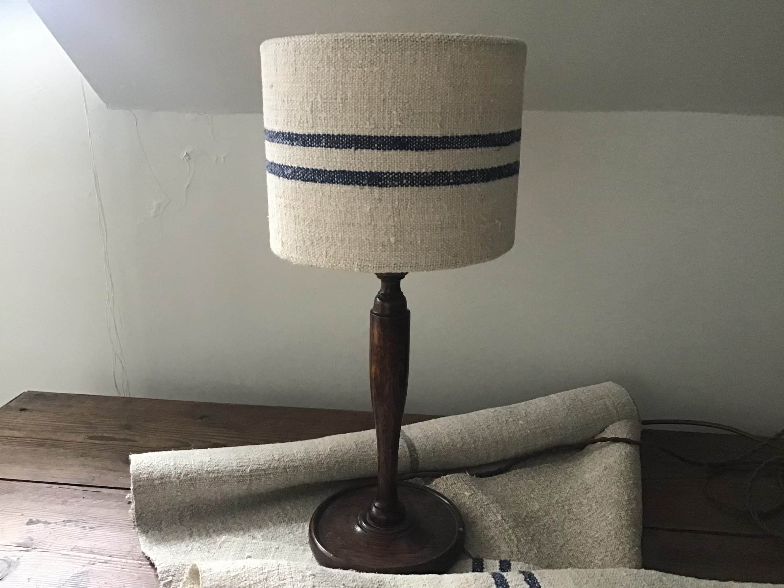 Small drum shade with dark blue stripe - Hellish Designs